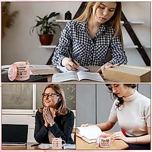 Irenare Set of 6 Teachers Gifts 11.5 oz Pink Teacher Appreciation Mug Marble Ceramic Teacher Coffee Mug Best Teacher Gifts for Daycare Teachers Birthday Women Gifts with Lid and Spoon