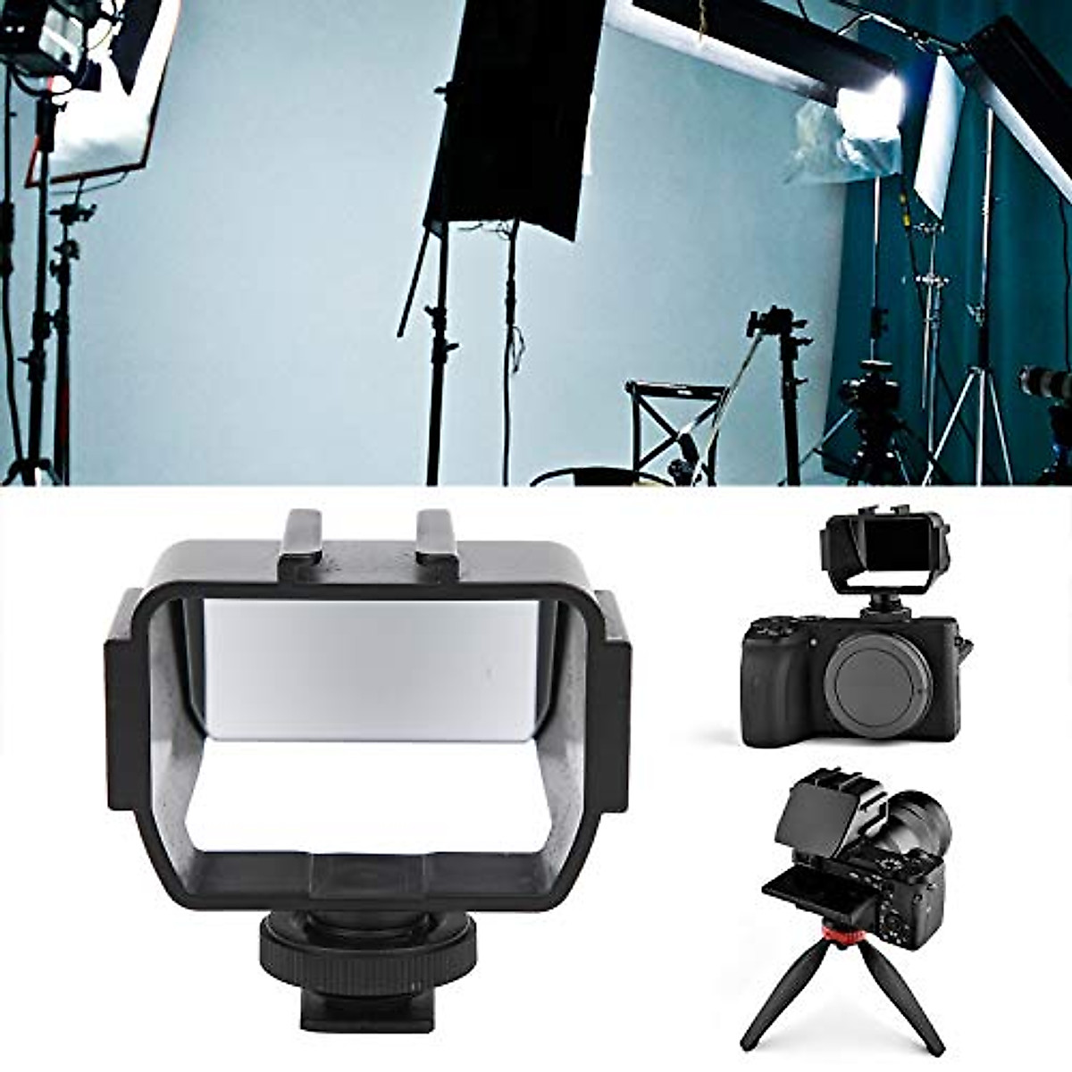 Flip Screen,Mirrorless Camera Universal Cold Shoe Mount Flip Screen Exhibition Stand,for Mirrorless Camera Photography Vlog Video