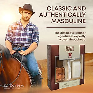 Dana ENGLISH LEATHER 2-PIECE GIFT SET for Men - After Shave Splash & Soap on a Rope Classic Fragrances