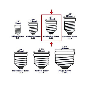 (25 Pack) 7 Watt 120V Candelabra Base Clear Night Light Bulb, 7C7