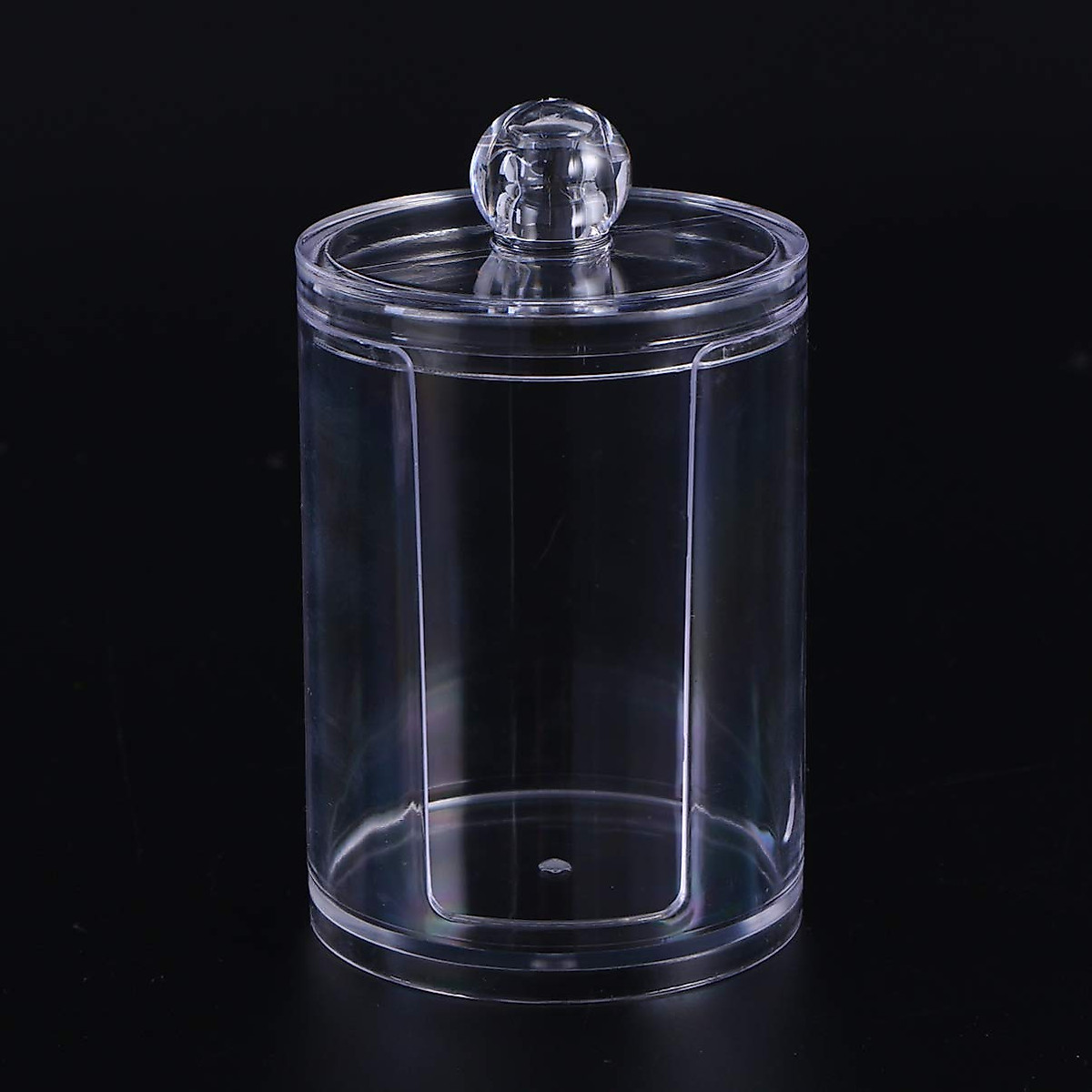 TOPBATHY Storage Containers Clear Canisters Round Canister Round Storage Container Cotton Pad Plastic Box
