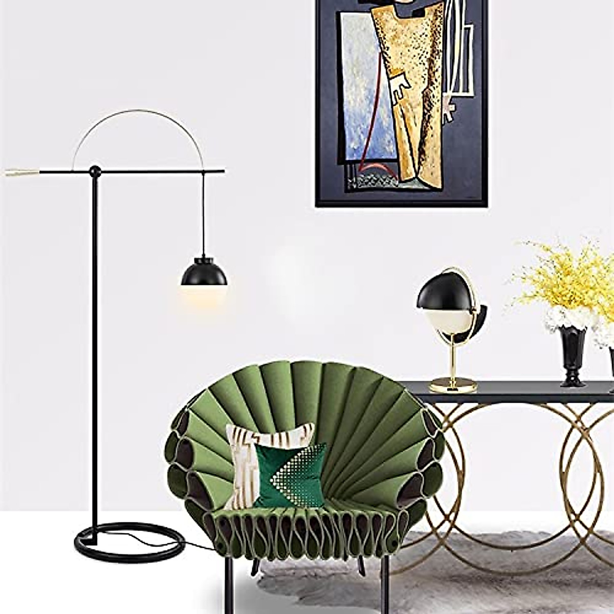 GHGHF Nordic Floor Lamp Iron Glass Floor Lamps for Living Room Bedroom Study Decoration Light Home E27 Table Lamp Standing Lamp