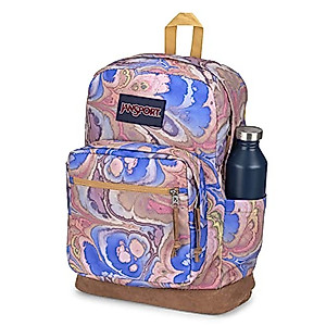 JanSport Right Pack Backpack - Class, Travel, Work, or Laptop Bookbag with Leather Bottom, Marble Mood