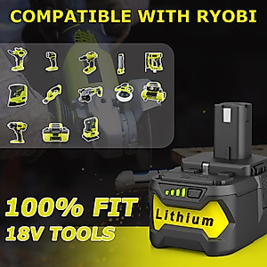 Powilling 6000mAh 18v Lithium Battery Replacement for Ryobi 18-Volt 18L50 ONE+ P104 P105 P102 P103 P107 P108 P109 Cordless Tool