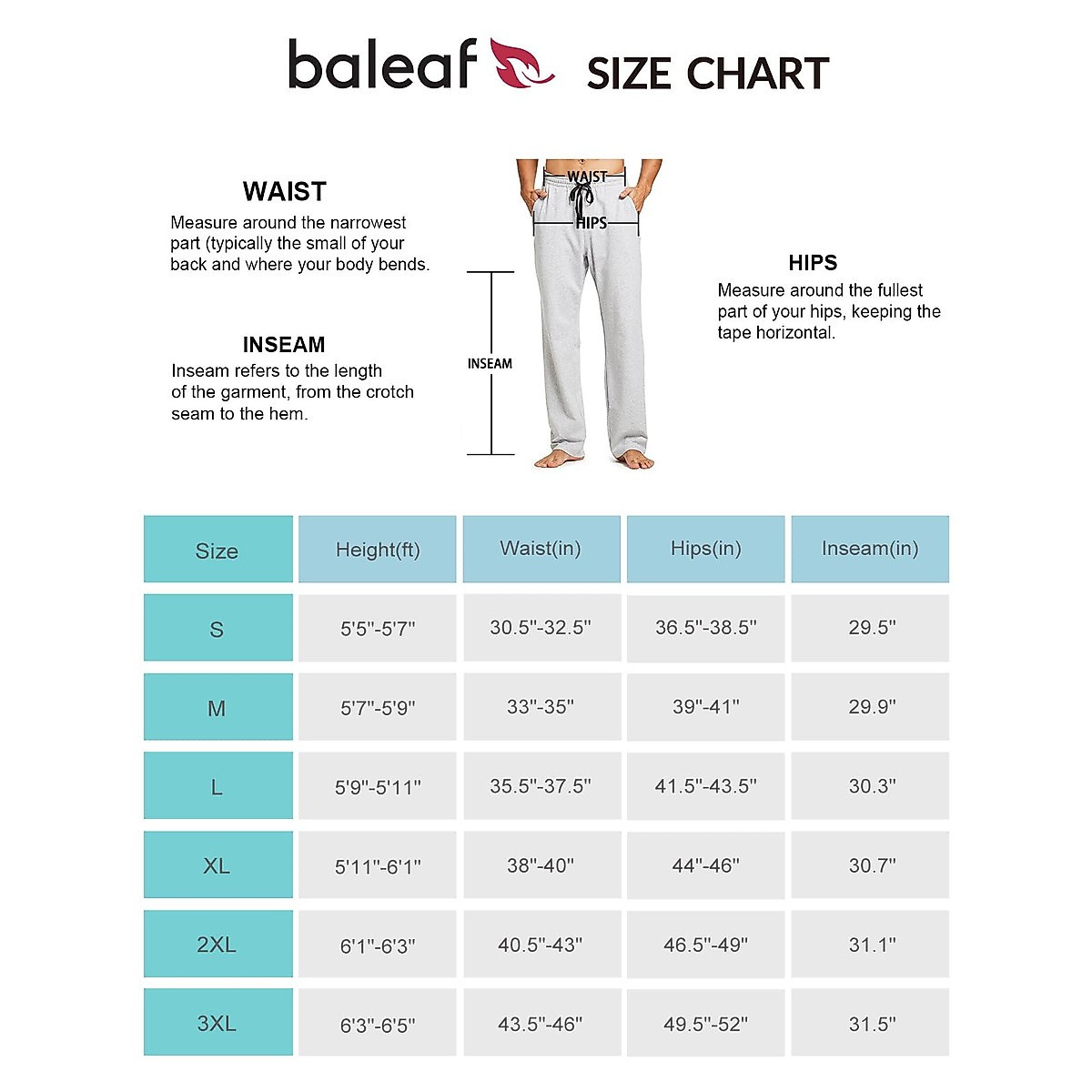 BALEAF Men's Sweatpants Casual Lounge Cotton Pajama Yoga Pants Open Bottom Straight Leg Male Sweat Pants with Pockets Light Gray M