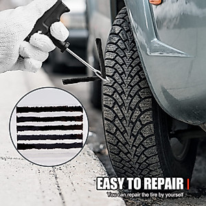 AWELCRAFT Tire Repair Strings 90pcs 4" Black, Automotive Tool Tire Repair Plugs for Tubeless Off-Road Tires Car, Bike, ATV, UTV, Wheelbarrow, Mower