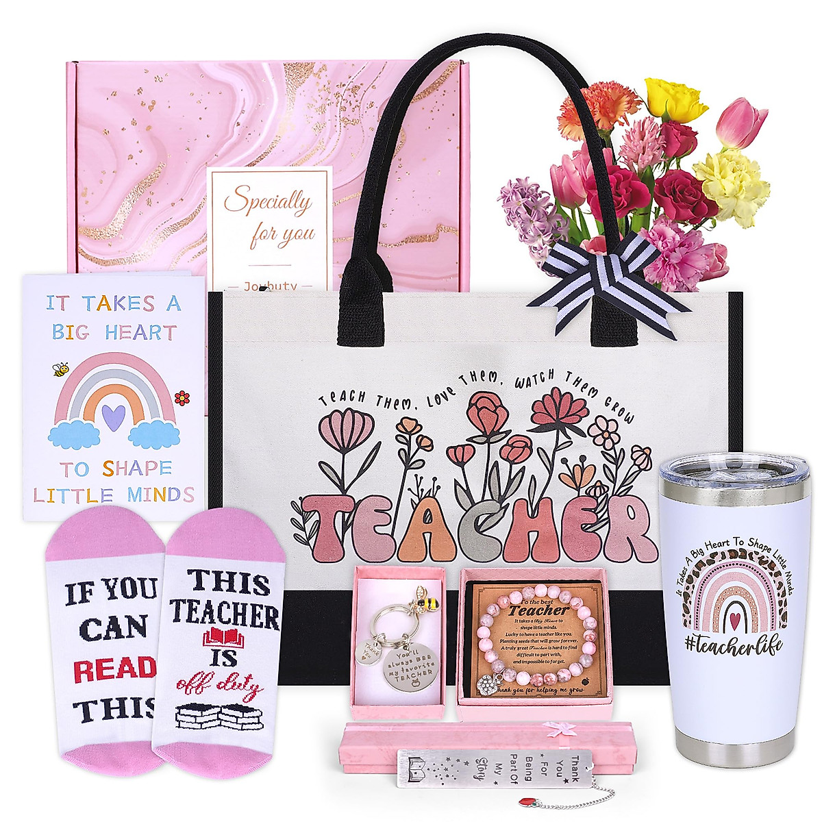 Teacher Appreciation Gifts for Women, Best Teacher Birthday Thank You Retirement Gifts Basket, Funny Personalized End of Year Gift Set Ideas for Daycare Preschool Dance Music Science English Teachers