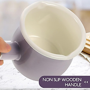 Enamel Saucepan Small Nonstick Sauce Pot Soup Pot Stockpot Pasta Pot Milk Warmer Pot Ramen Pot for Home Kitchen Random Style