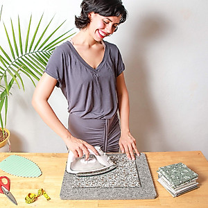 Ecoigy 17" x 13.5" Wool Ironing Pad, 1/2" Thick Wool Pressing Mat for Quilting, 100% New Zealand Wool Quilting Mat, Quilting Supplies and Notions, Best Ironing Mat with Sewing Supplies