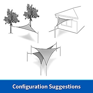 Coolaroo Shade Sail, Triangle Ready to Hang Shade Sail, 12', Latte