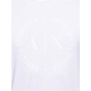 A|X ARMANI EXCHANGE Men's Tonal Classic Circle Logo Short Sleeve Tee Shirt, White, X-Large