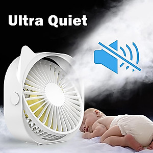 YUNLOVXEE Small Personal USB Desk Fan - 4 Speeds Portable Cute Desktop Table Cooling Mini Fan Powered By USB, Quiet Operation Strong Wind Fan for Room Home Office Outdoor Travel