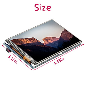 Yoidesu 3.5-inch Colorful Touchscreen for, HDMI LCD IPS Touch Screen 480x320 Resolution Monitor for All Versions of Motherboards, Convenient and Easy to Use