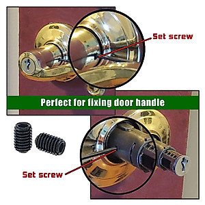 M3-0.5 x 6mm Black Hex Socket Set Grub Screws,Headless Cup Point,Flat Point Grub Bolt,Internal Hex Drive,Alloy Steel,12.9 Class Carbon Steel，External Thread 100 Pcs