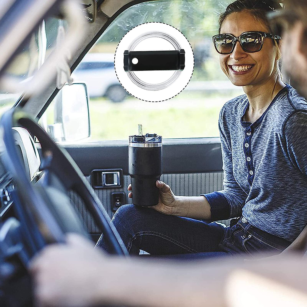 ZEJAVIC 2 pack 40 OZ Tumbler Lid Compatible for Stanley Adventure Quencher Travel Tumbler Cup, Spill Proof Splash Resistant Tumbler Covers for Stanley (Pink)