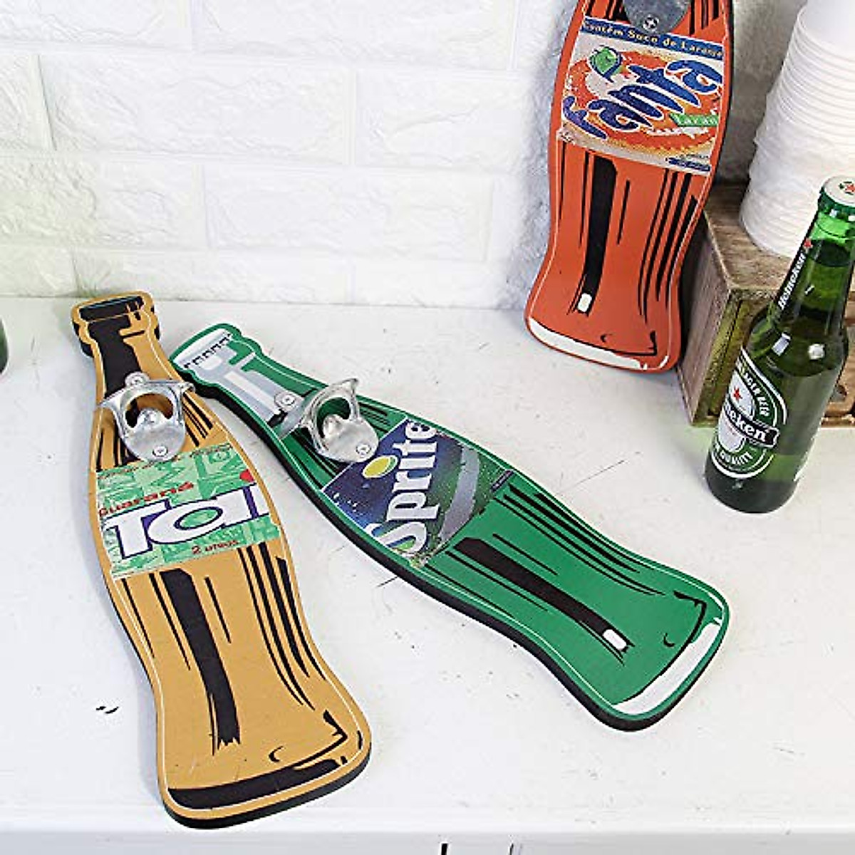 Gifts for Men Dad, Wall Mounted Magnetic Beer Bottle Opener, Christmas Day Stocking Stuffers Anniversary Birthday Gift for Him Husband Grandpa, (Cola)