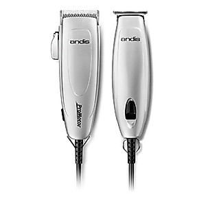 Andis 24565 Professional Promotor Electric Corded Hair Clipper & Beard Trimmer – Adjustable T-Blade Built With Stainless Carbon Steel, High-Speed Rotary Motor With Less Noise - 27 Piece Kit, Grey