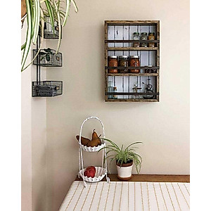 Mansfield Cabinet No. 103 - Solid Wood Spice Rack Cabinet Golden Oak/Navy Blue