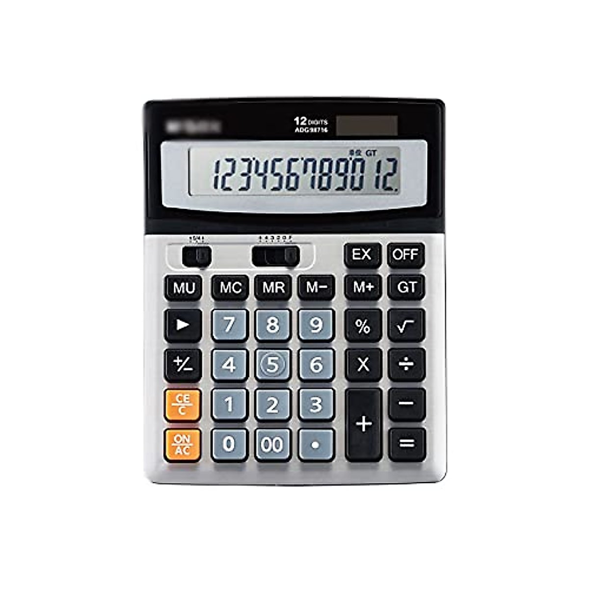 Dual Power Scientific Calculator, Metal Panel 12-Digit Large-Screen Calculator, Suitable for Student Financial Accounting Calculators