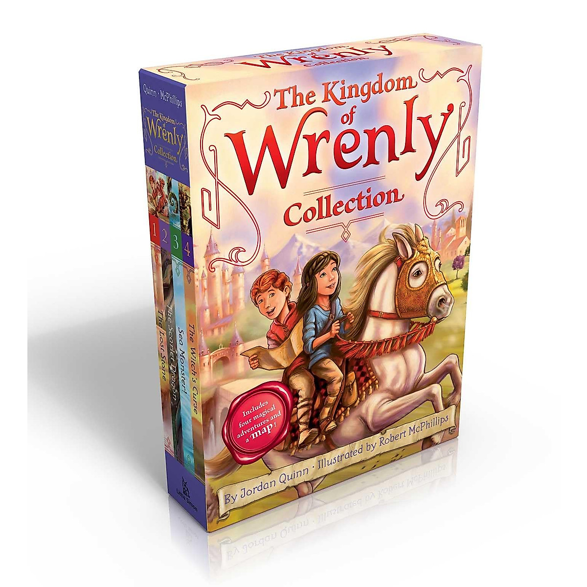 The Kingdom of Wrenly Collection (Includes four magical adventures and a map!) (Boxed Set): The Lost Stone; The Scarlet Dragon; Sea Monster!; The Witch's Curse