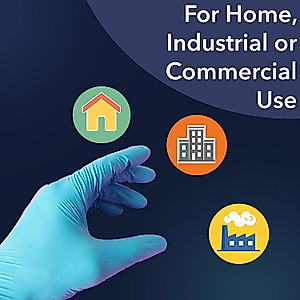 Style Setter Powder-Free Nitrile Disposable Exam Gloves, Industrial Medical Examination, No Latex Rubber, Non-Sterile, Food Safe, Textured Fingertips, Ultra-Strong, Blue-Size Medium, Pack of 100