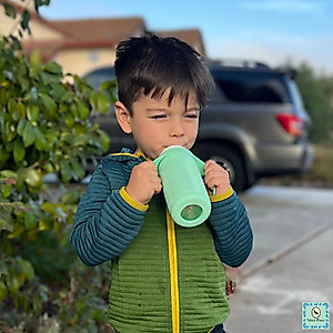 Set of 2 - Glass Sippy Cup for Toddlers - The Luca | Mint Green & Indigo Purple | Spill-Proof | Silicone Straw | 8 oz | Liquids Never Touch Plastic | Removable Handles…