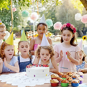 150 Pcs Aluminum Foil Baking Cups with Lids 5 oz Disposable Ramekins for Baking Aluminum Pans Dessert Baking Cups Holders Muffin Tin for Bakery Birthday Wedding Party, 6 Colors