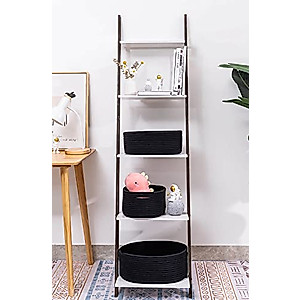 voten Black Toy Storage Basket Bins Set,Shelves Closet Cloth Storage Basket for Organizing&Storage,Small Woven Basket for Storage,Oval Set 3Packs