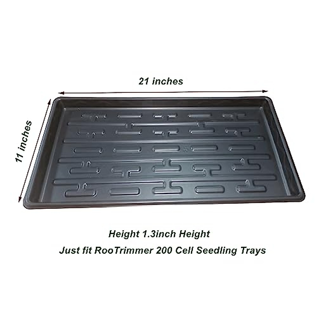 RooTrimmer 10Pcs Seedling Trays Seed Starter 1020 Tray, Plant Grow Kit Greenhouse with Humidity Domes and 200 Cell Seedling Trays