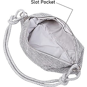 Rhinestone Hobo Bags for Women Chic Sparkly Crystal Evening Handbag Shiny Purse Shoulder Bags for Travel Party Proms Gifts