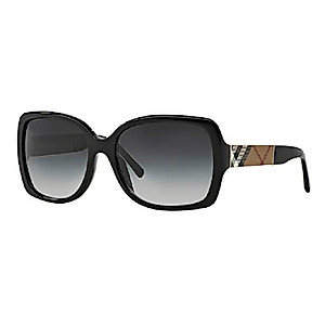 BURBERRY BE4160 34338G 58M Black/Grey Gradient Square Sunglasses For Women+ BUNDLE With Designer iWear Complimentary Eyewear Kit.