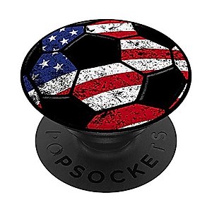 Soccer USA Flag Player Christmas Birthday Gift PopSockets PopGrip: Swappable Grip for Phones & Tablets