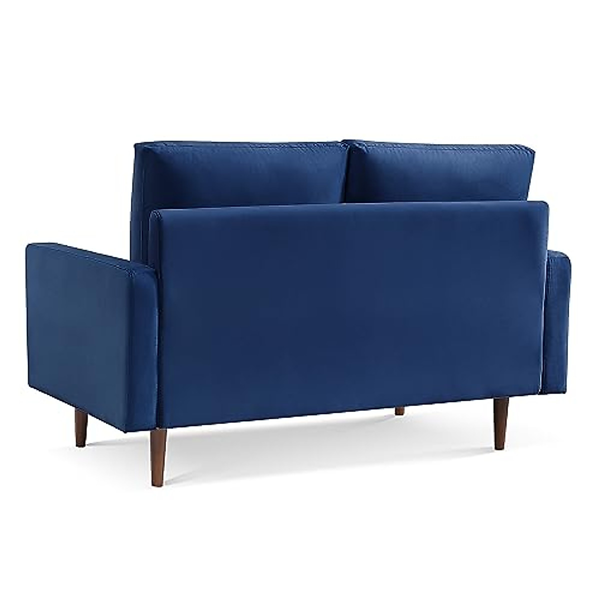 American Furniture Classics Blue 57 Inch Wide Upholstered Two Cushion Loveseat with Square Arms Velvet, 57" x 32" x 37"