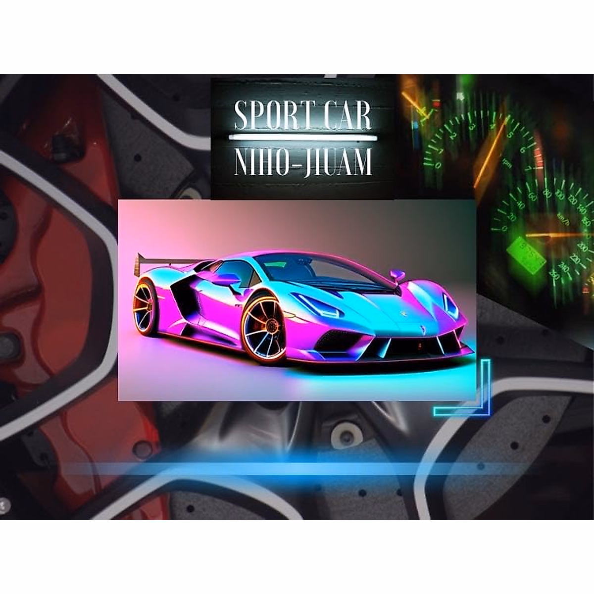 NIHO-JIUMA Diamond Painting Kits Sports Car, 5D DIY Full Drill Diamonds Art Gift for Adult, Home Decor (30x40cm/12x16 Inches)