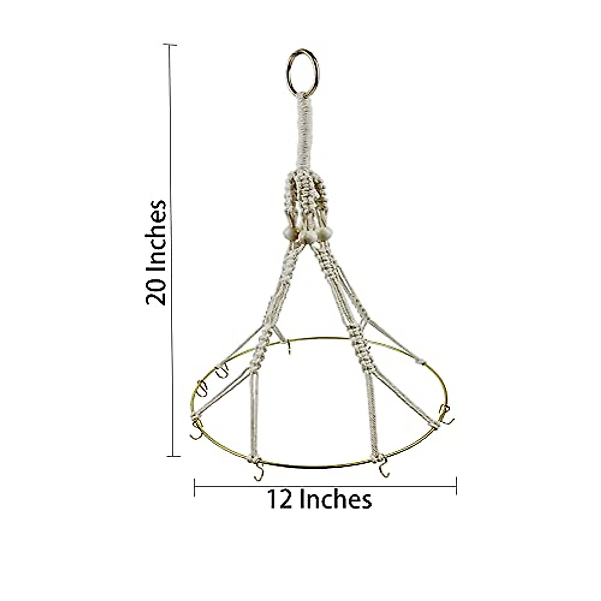 Shiyode Herb Dryer Handmade Plant Drier Rack Kit Flower Drying Hanging Holder Decorative Hanger with Hooks for Herb and Spices Drying, Gold