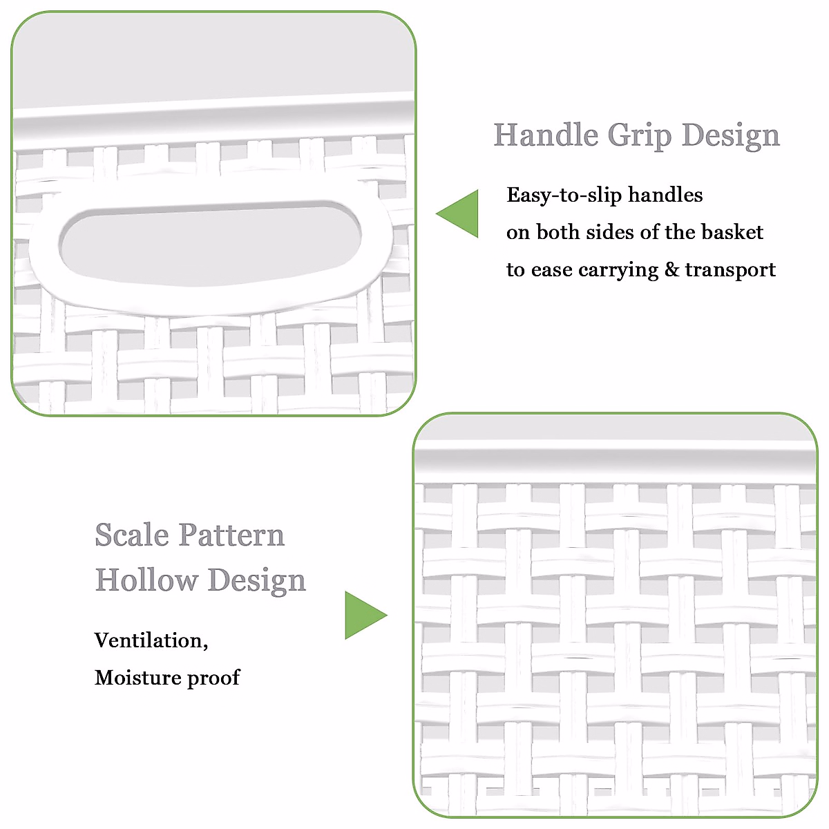 Xyskin 6-Pack Plastic Small Storage Weave Baskets, Nesting Shelf Basket for Cabinets and Pantry