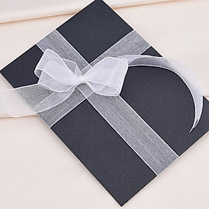 Hapeper 1 Inch Sheer Organza Chiffon Ribbon, 50 Yards/ Roll (White)