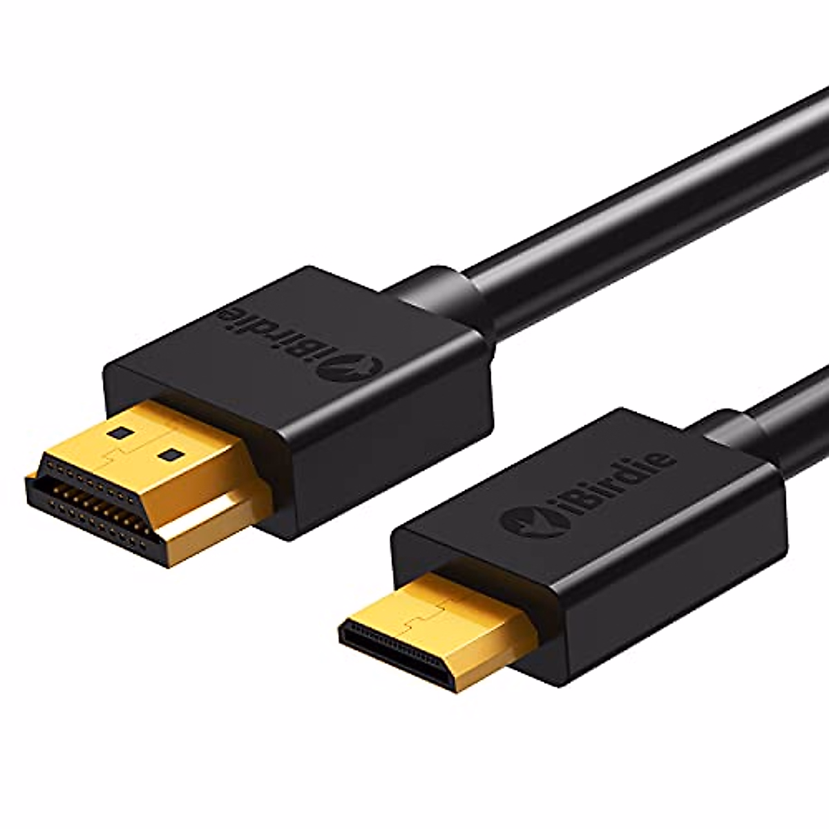 iBirdie Mini HDMI to Standard HDMI Cable 6 Feet (do HDMI to Mini HDMI) Ultra High Speed 18Gbps Support 4K HDR Compatible with Sony XR500 Nikon D500 D810 Canon XA40 XA50 XA55 Raspberry Pi Zero