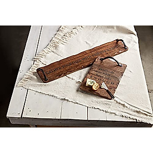 Mud Pie Distressed Wood Gratitude Cutting Board Set, board 14" x 9" | spreader 5 3/4"