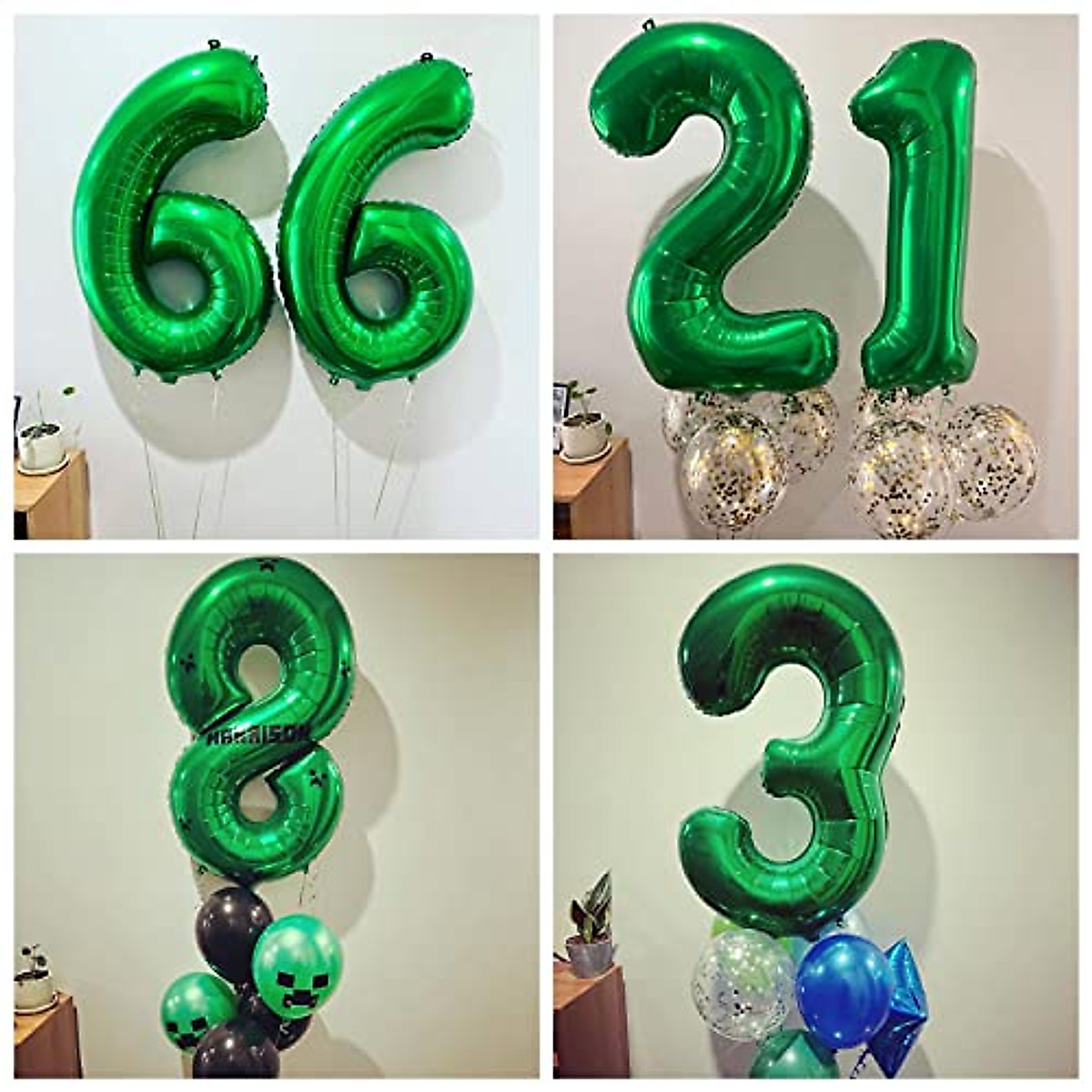 Number 30 Dark Green Balloons 40 Inch Giant Green 30 Numer Foil Helium Balloons for 30th Green Birthday Party Supplies 30th Anniversary Events Decorations