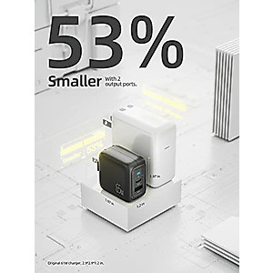 imuto 65W USB C Compact Wall Charger, GaN PPS Fast Dual-Port Foldable Travel Charger for MacBook Pro/Air, Chromebook, GalaxyBook, XPS 13, Pixelbook, Surface, iPad Pro, Steam Deck, and More