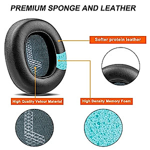 Replacement Ear Pads for JBL Live 650/660BTNC E65BTNC Headphone, Ear Cushions Headset Earpads with Noise Cancelling Memory Foam