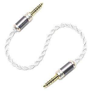 FSIjiangyi 4.4mm to 4.4mm Balanced Adapter OFC Silver 8-Strand 19-core Adapter Cable Suitable for Connecting Zen DAC Zen CAN Oriolus BA300S