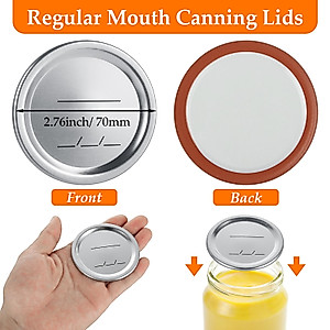 YAYODS 200 Pcs Canning Lids Regular Mouth, 2.75inch/70mm Mason Jar Lids with Leak Proof Seal Split, Canning Flats for Regular Mouth Ball, Kerr Mason Jars