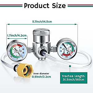 Whipped Cream Pressure Regulator Valve with Hose Line and Adapter for Whipped Cream Chargers 0.95 Liter 580g Tank