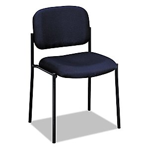 Basyx Vl606va90 Vl606 Series Stacking Armless Guest Chair, Navy Fabric