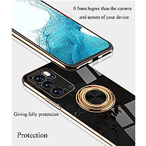 Shockproof Phone Case for Oppo Reno 6 Pro 5g Pink, Oppo Reno 6 Pro Case Holder, Oppo Reno 6 Pro Phone Cases Silicone TPU (Black, Oppo Reno 6 Pro 5g)