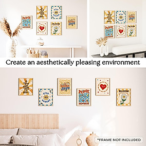 97 Decor Groovy Classroom Decor Aesthetic Pictures - Hippy Room Decor, Hippie Wall Decor, 70s Retro Wall Art Prints, Funky Flower Boho Groovy Posters for Nursery Bedroom Decorations (8x10 UNFRAMED)