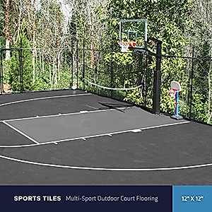 IncStores 5/8 Inch Thick Outdoor Basketball Court Flooring | Build The Ultimate Space for Basketball, Tennis, and More with Weatherproof Plastic Floor Tiles | Evergreen, 1 Tile