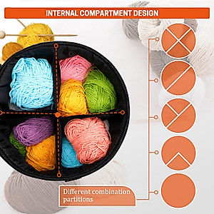 BERYA Knitting Bag Yarn Storage, Crochet Bag Organizer, Yarn Bag and Crochet Tote, Durable Knitting Bag for Crochet Hooks Needles Knitting Kit for Beginners (Denim Blue)